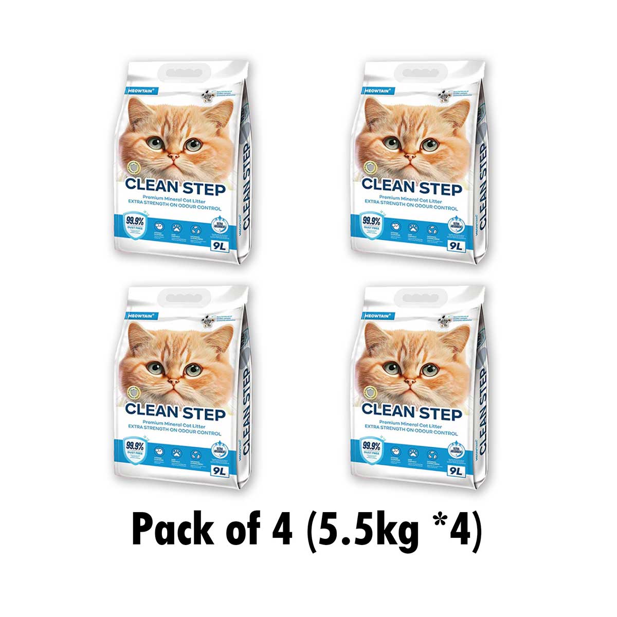Buy MEOWTAIN MINERAL CAT LITTER – Pack of 4 | Bulk Bentonite Clumping Litter – Pawxpress